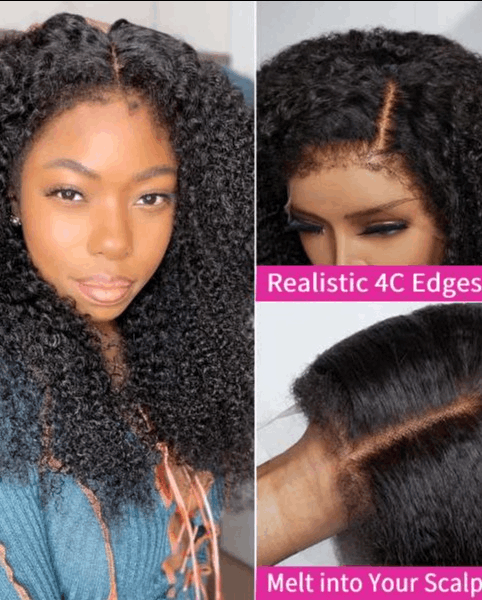 Simidola 4C Edges | 13x4 Lace Realistic Afro Kinky Edges Hair Wig ...