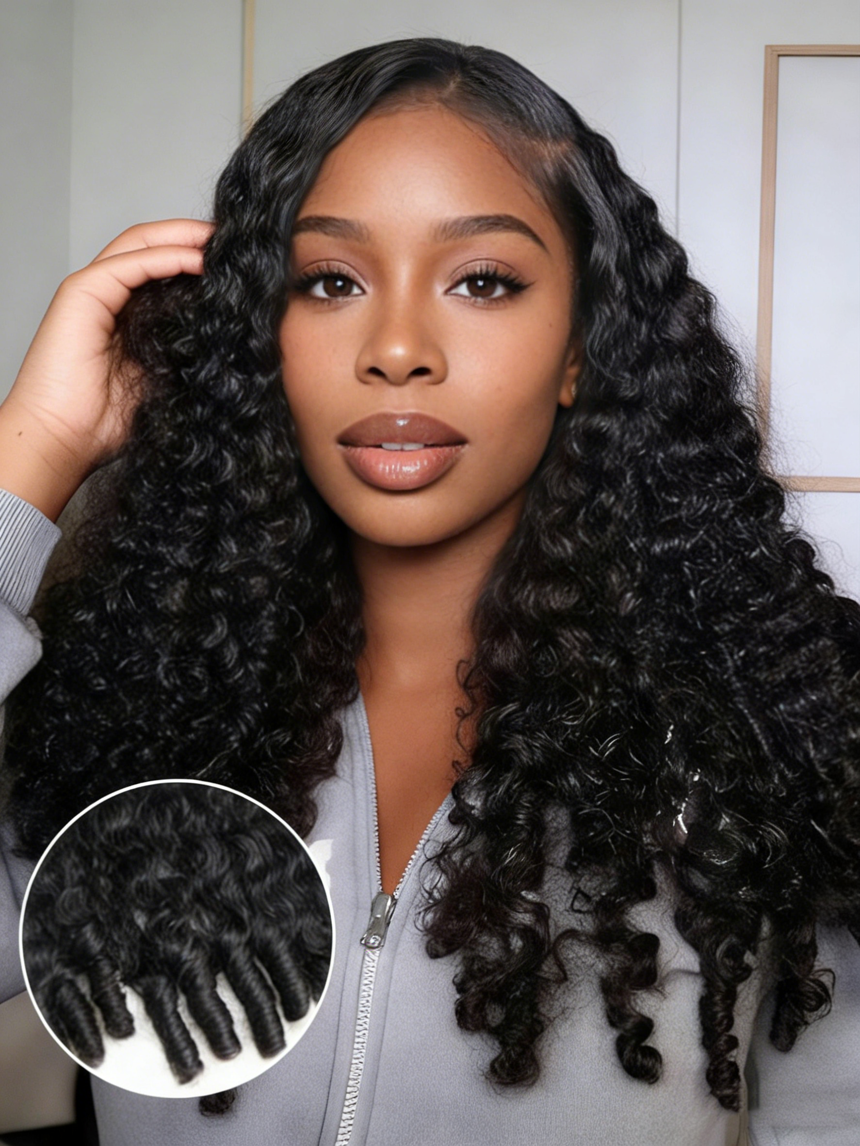 Simidola Burmese Curly Glueless Wig Bleached Knots 13x4 13x6 HD Lace F ...