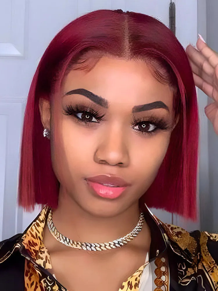Simidola 99J 4x4/13x4 Lace Straight Hair Short Bob Wig – Simidolahair.com